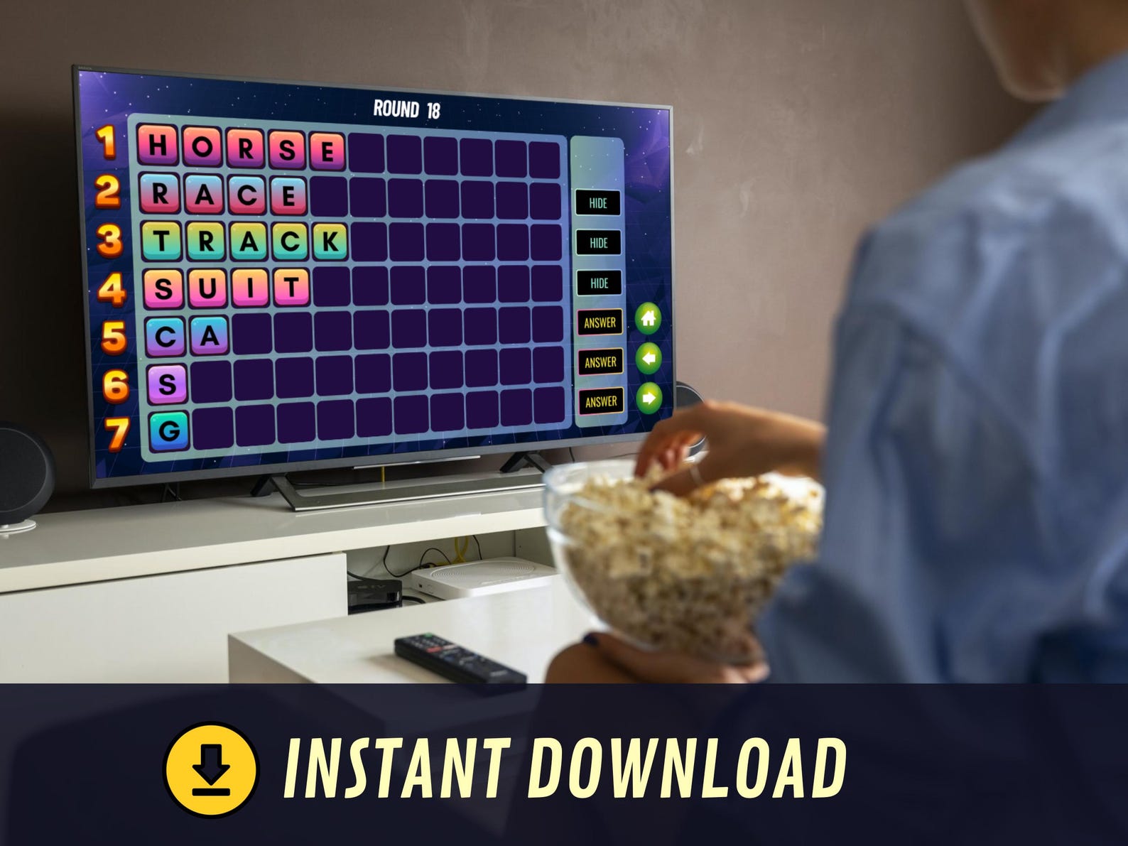 VIRTUAL PARTY GAME Powerpoint Game Show Word Chain Reaction Quiz Game ...