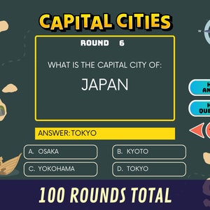 GEOGRAPHY QUIZ Game, Powerpoint Game, Zoom Game, Virtual Game, Pub Quiz ...