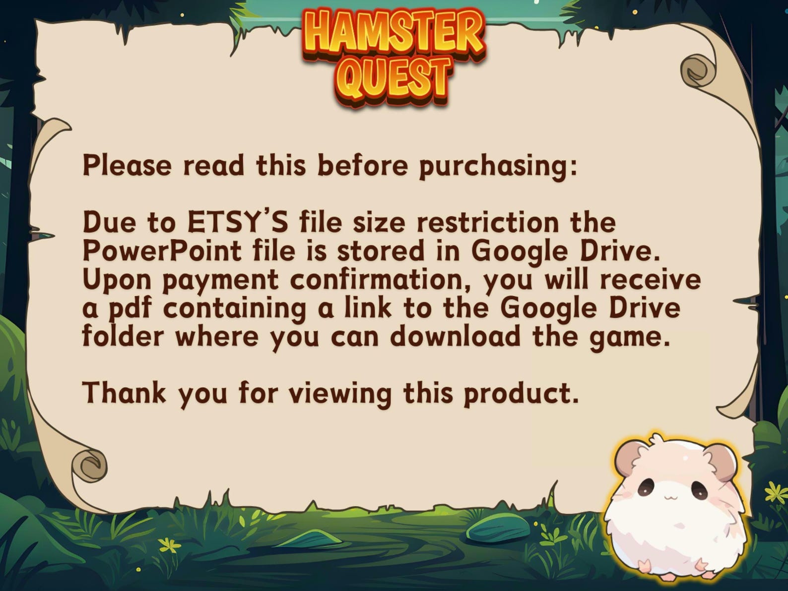 CLASSROOM GAME Powerpoint Game Template Hamster Quest Educational Game Interactive Kids Game ...