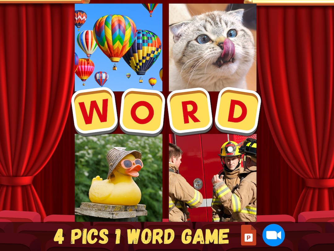 4 Pics 1 Word Game Powerpoint Game Zoom, Skype, Game Show, Virtual ...