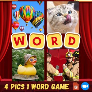 4 Pics 1 Word Game Powerpoint Game Zoom, Skype, Game Show, Virtual ...