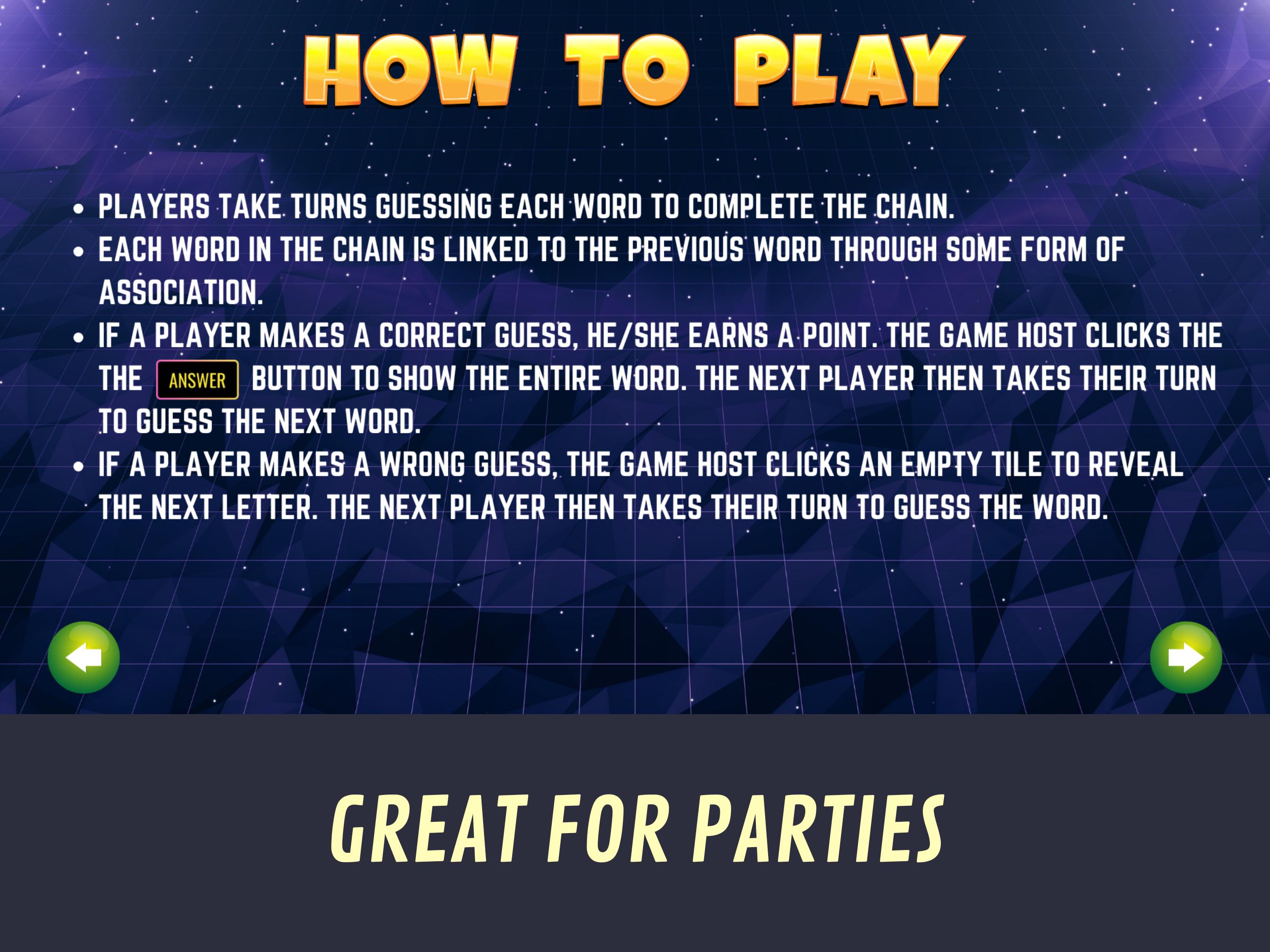 VIRTUAL PARTY GAME Powerpoint Game Show Word Chain Reaction Quiz Game ...