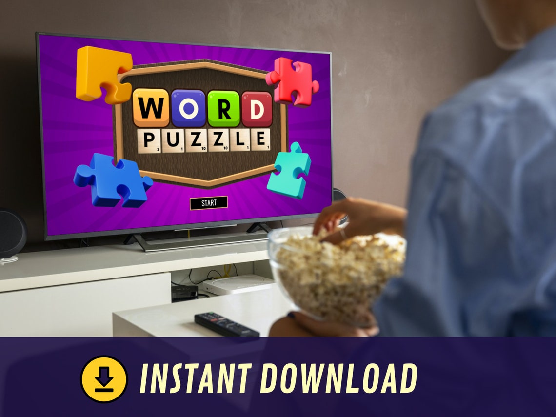 VIRTUAL PARTY GAME Powerpoint Game Show Word Puzzle Quiz Game Night ...