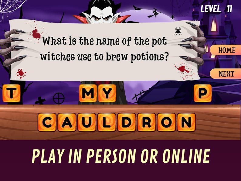 VIRTUAL HALLOWEEN GAME, Powerpoint Game Show, Zoom Game Night, Trivia ...