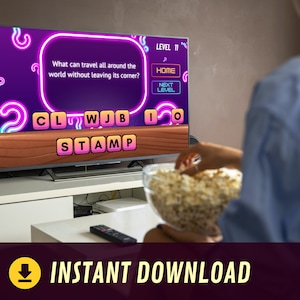 VIRTUAL PARTY GAME Powerpoint Game Show Riddle Quiz Game Night Family ...