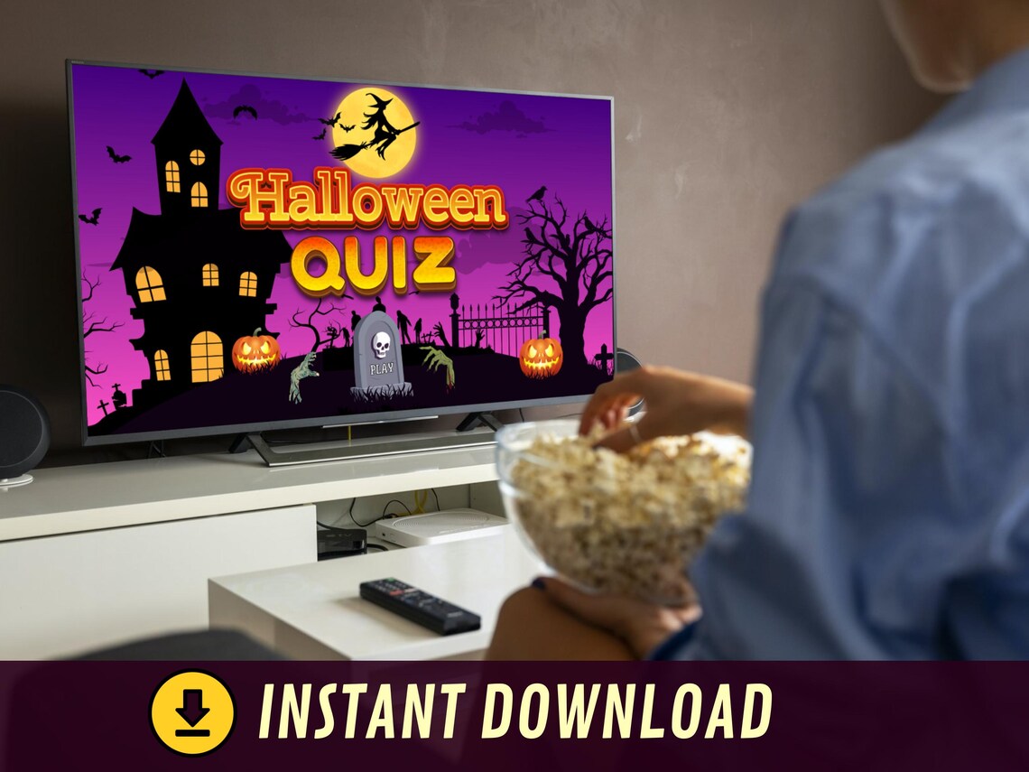 VIRTUAL HALLOWEEN GAME, Powerpoint Game Show, Zoom Game Night, Trivia ...