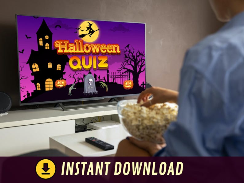 VIRTUAL HALLOWEEN GAME, Powerpoint Game Show, Zoom Game Night, Trivia ...