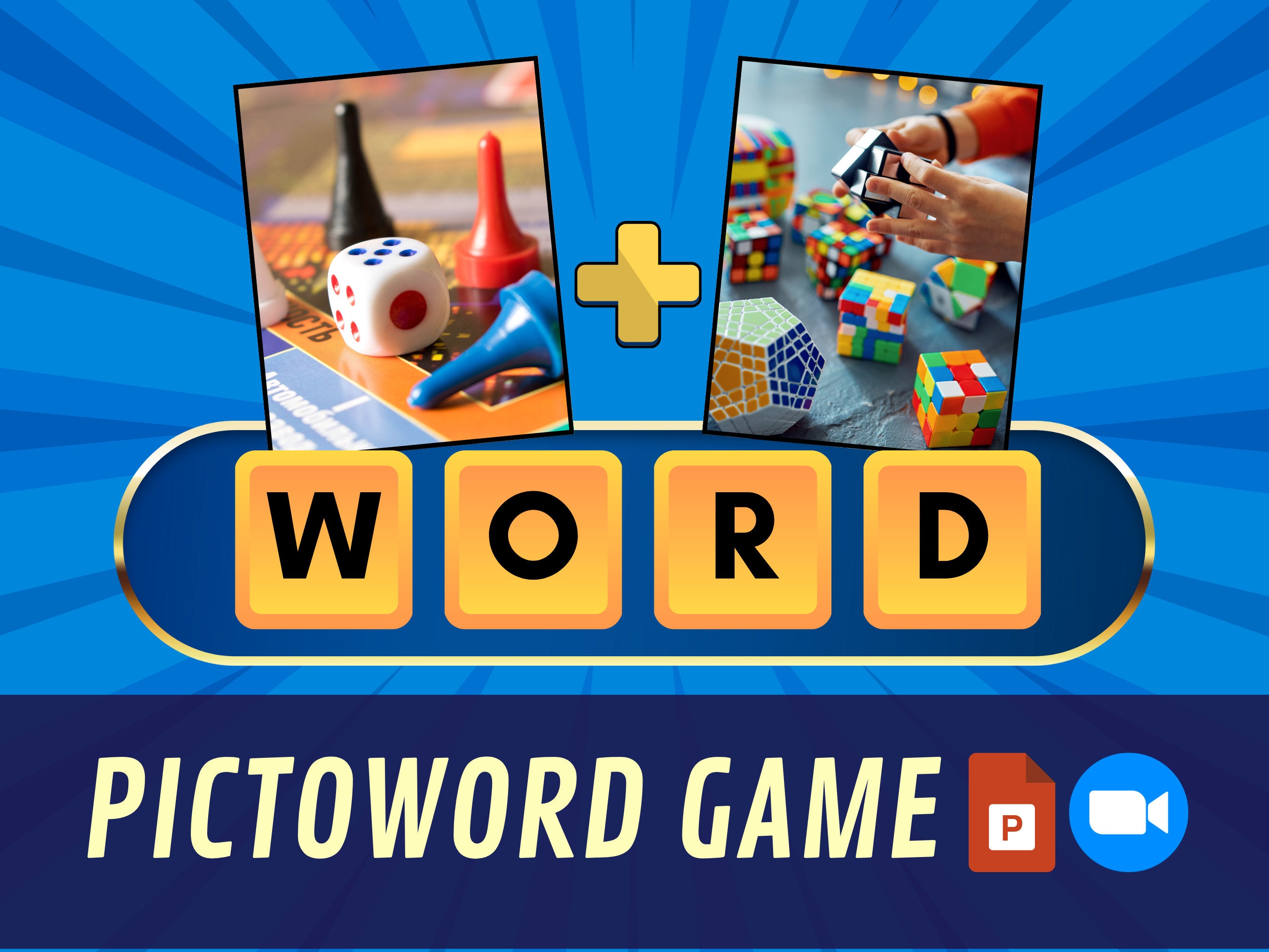 VIRTUAL PARTY GAME Powerpoint Game Show Pictoword Quiz Game Night ...