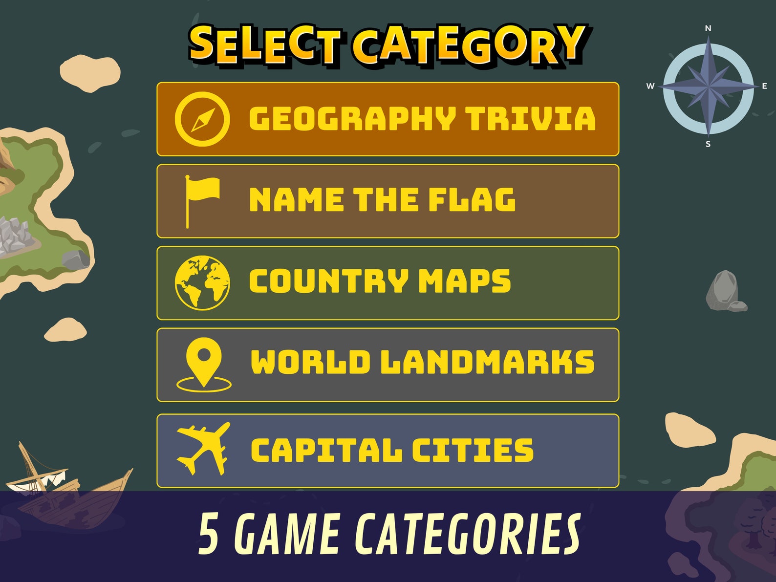 GEOGRAPHY QUIZ Game, Powerpoint Game, Zoom Game, Virtual Game, Pub Quiz ...