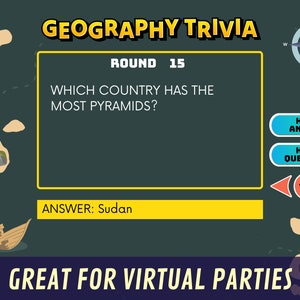 GEOGRAPHY QUIZ Game, Powerpoint Game, Zoom Game, Virtual Game, Pub Quiz ...