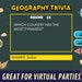 GEOGRAPHY QUIZ Game, Powerpoint Game, Zoom Game, Virtual Game, Pub Quiz ...