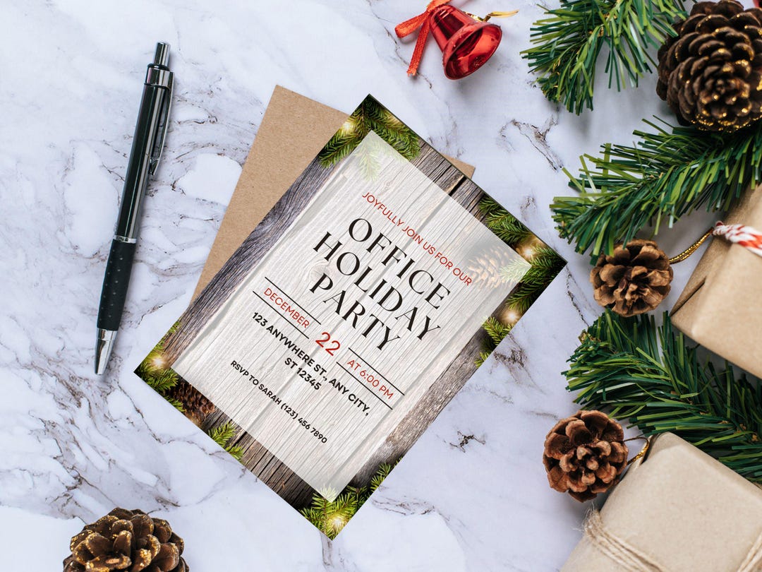 Editable Office Holiday Party Invitation Template (digital Download) - Etsy