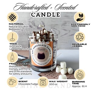 Hot Chocolate Scented Candle: Handmade Soy Wax Dessert Candle - Etsy
