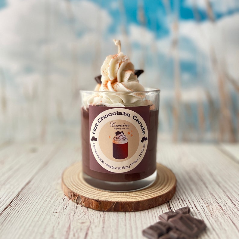 Hot Chocolate Scented Candle: Handmade Soy Wax Dessert Candle - Etsy