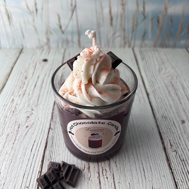 Hot Chocolate Scented Candle: Handmade Soy Wax Dessert Candle - Etsy