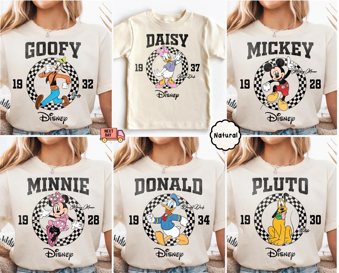Vintage Disney Checkered Character Shirt, Disney Custom Shirt, Retro ...