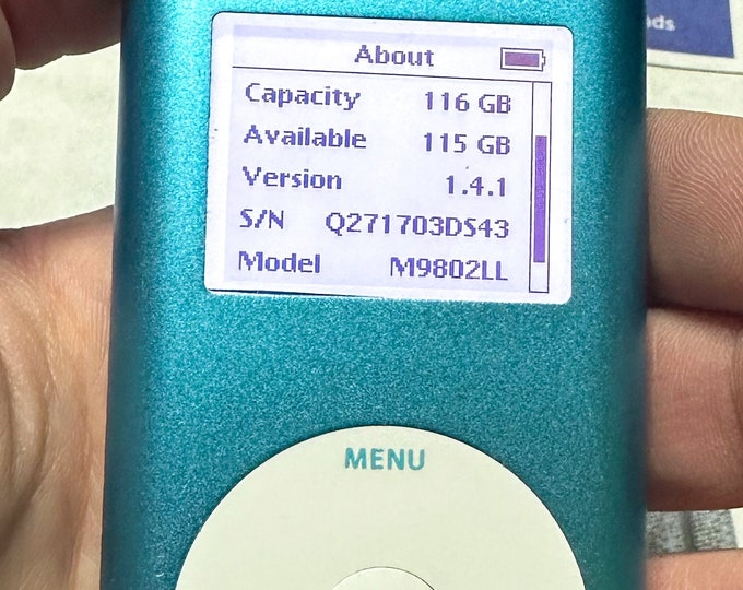 Grade A 128GB Blue Ipod Mini 2nd Gen Taptic Modded A1051 Haptic ...