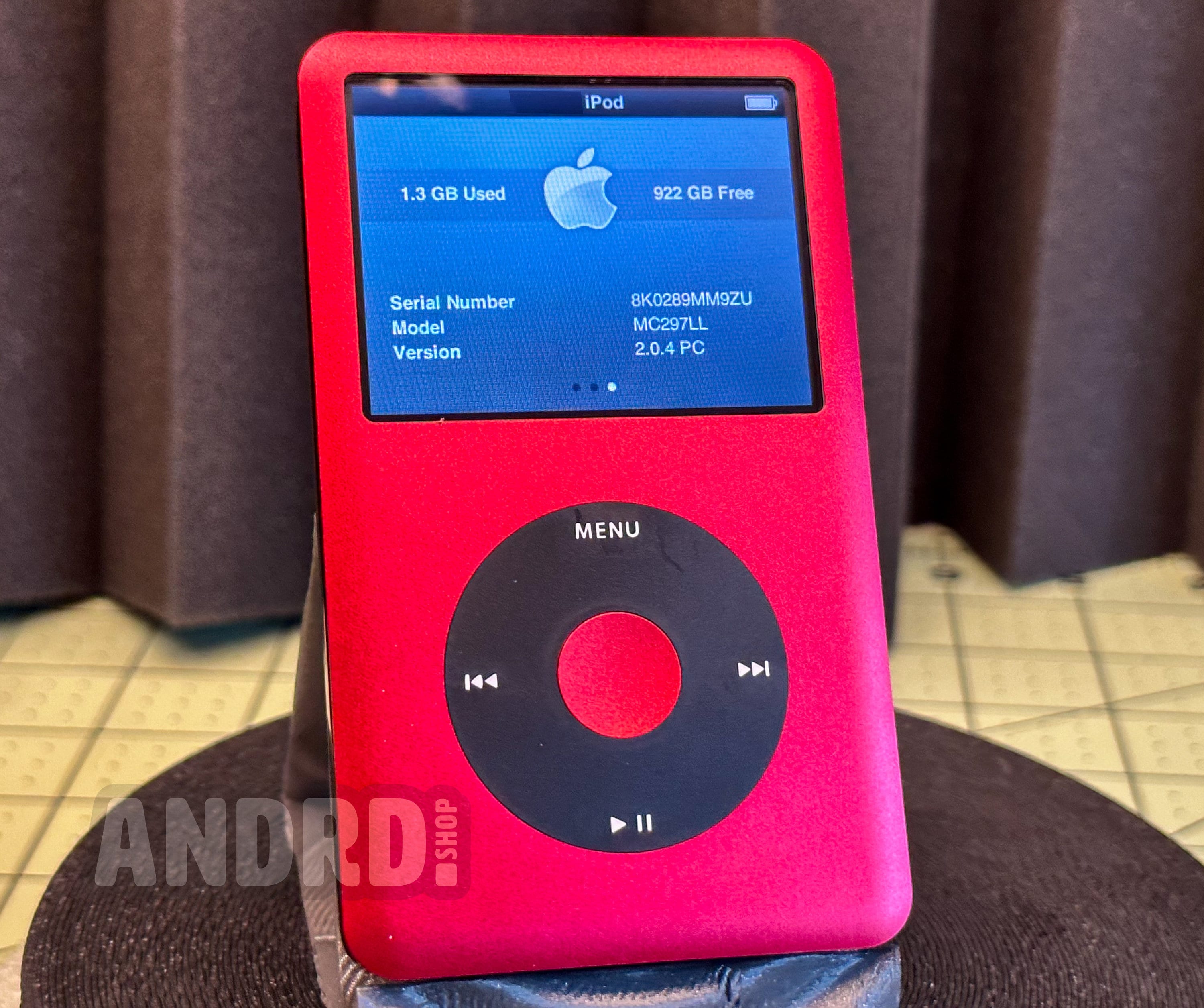 Custom Taptic Modded Red & Black Ipod Classic 7th Gen - 3000mah Battery ...