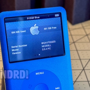 Custom 512GB-2TB Alĺ Blue Ipod Classic 7th Gen - 3000mah Battery ...