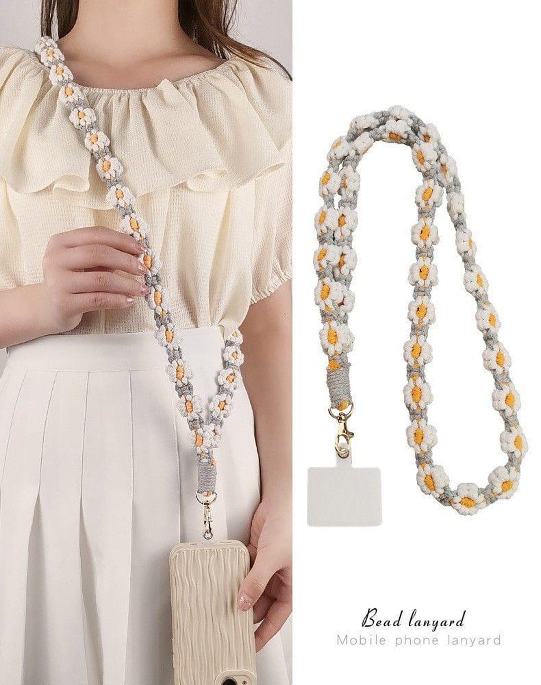 Crossbody Hand-knitted Daisy Diagonally Across Mobile Phone Rope Retro ...