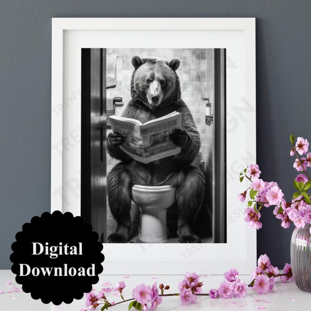 Guest Toilet Poster Animals, Digital File, Toilet Poster, Bathroom ...