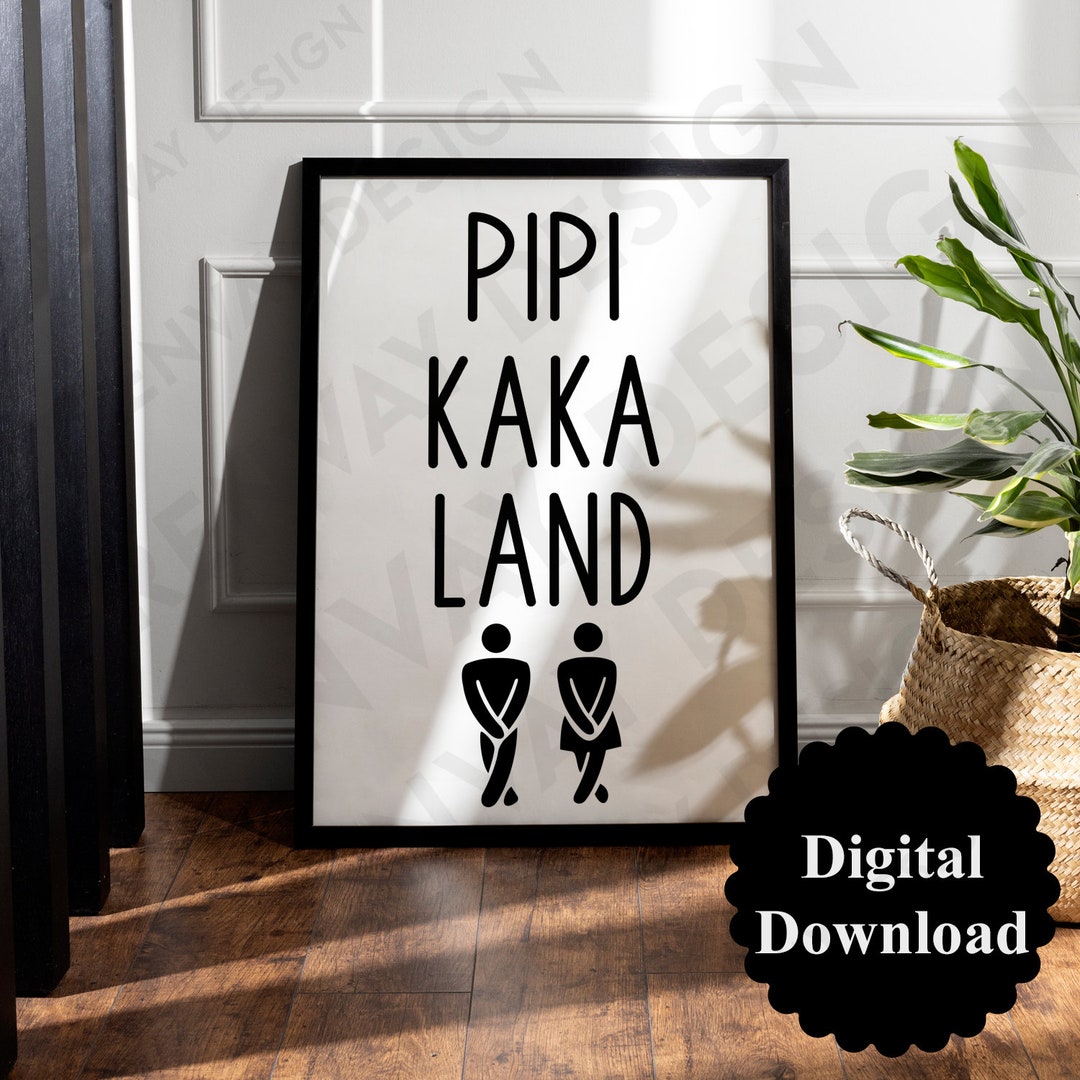 Digital File for Self-printing, Toilet Poster, Bathroom Mural, Guest ...