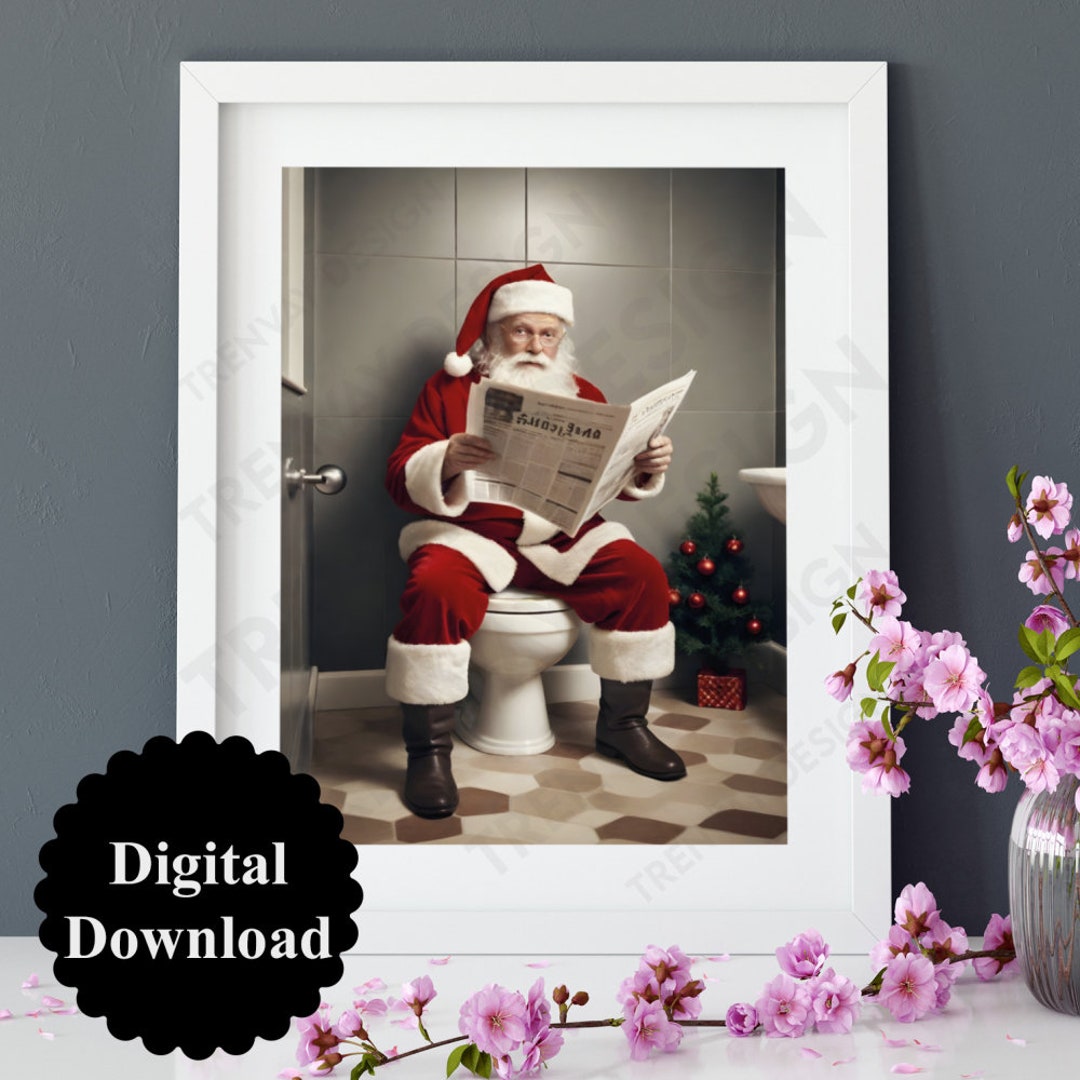 Toilet Poster Funny, Digital Images, Wall Mural Toilet Poster Bathroom ...