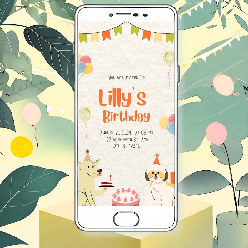 Editable First Birthday Invitation Video, Digital and Printable ...