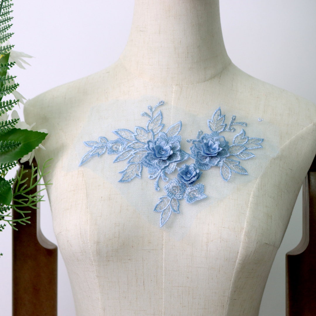 Light Blue Applique for Dress,costume,bridal Shower Dresss,tulle,bridal ...