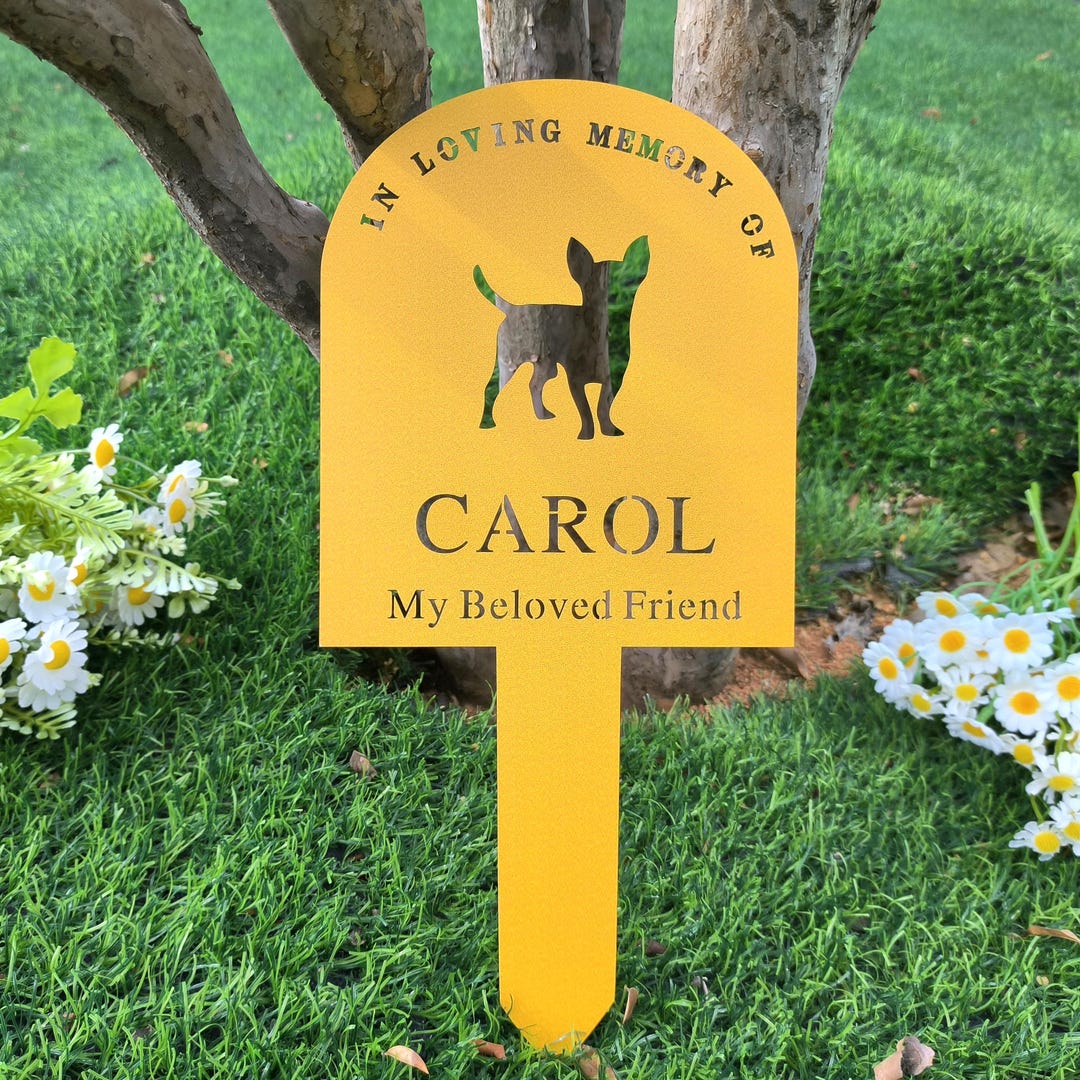 Personalized Metal Pet Memorial Stake, Custom Dog Cat Memorial Stake ...