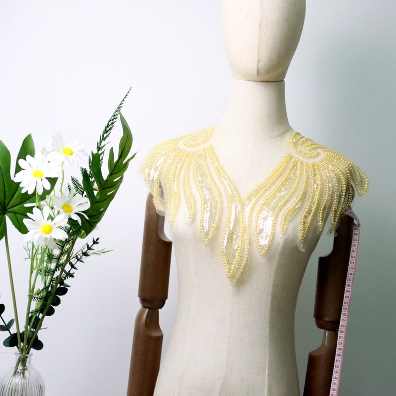 A Pair Orange Embroidered Lace Flowers Applique,lace Appliques, Beaded Sequins Applique - Etsy