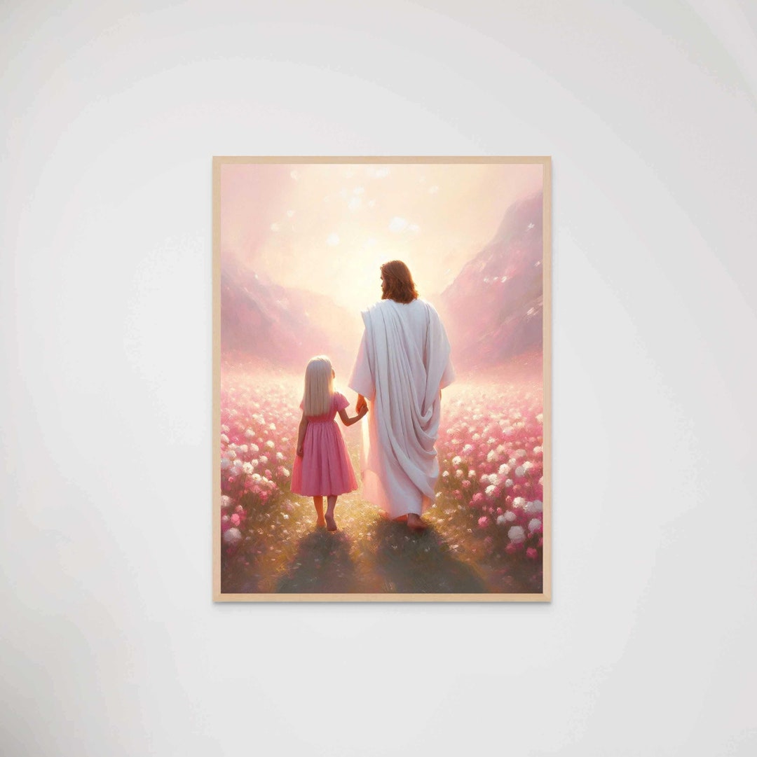 Guided by Him, Christian Wall Art, Jesus With Girl, Jesus Wall Art, LDS ...