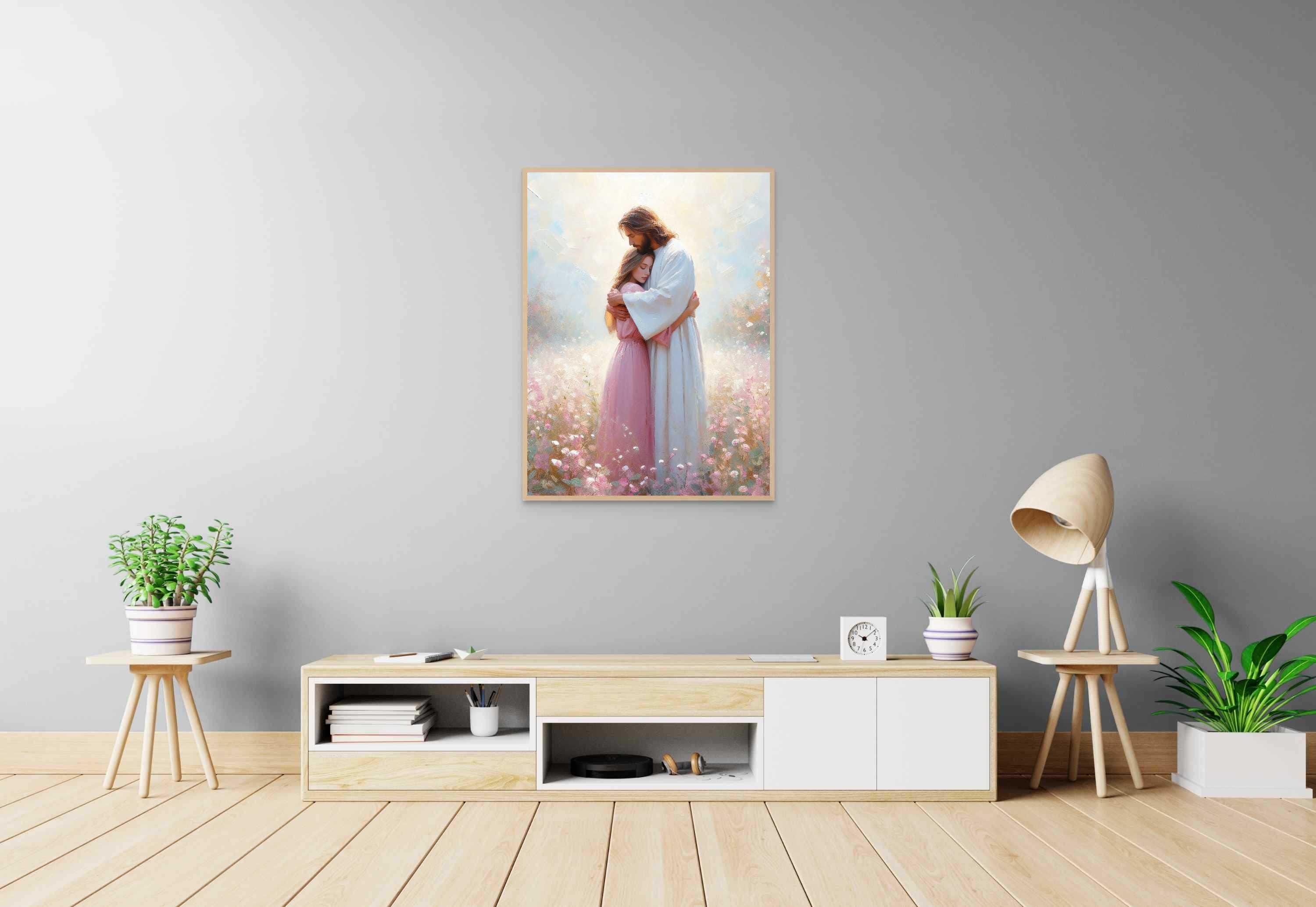 Loving Embrace, Christian Art, Jesus Hugging Woman, Picture of Jesus ...