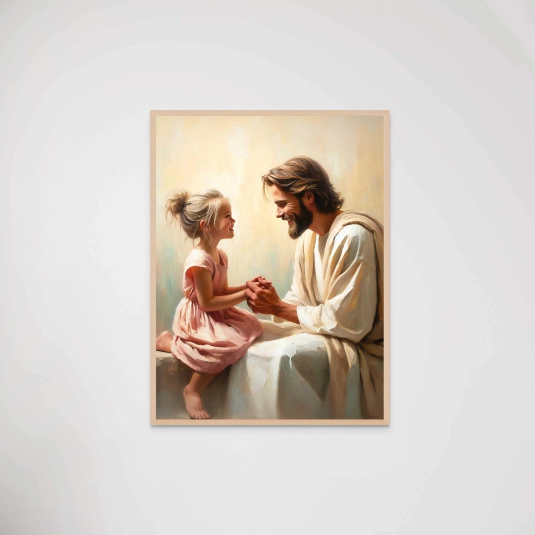Smiles With Him, Christian Art, Jesus With Girl Art, Jesus Picture, LDS ...