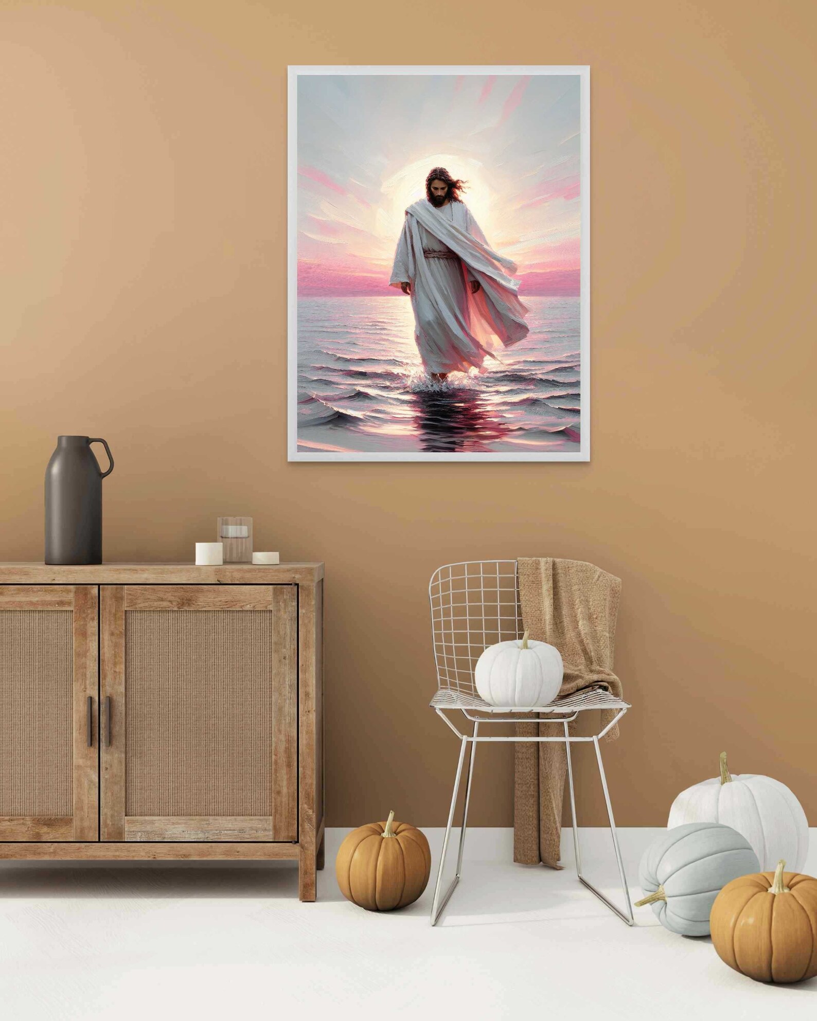 Christian Miracle Walk, Christian Art, Jesus Walking on Water Art ...