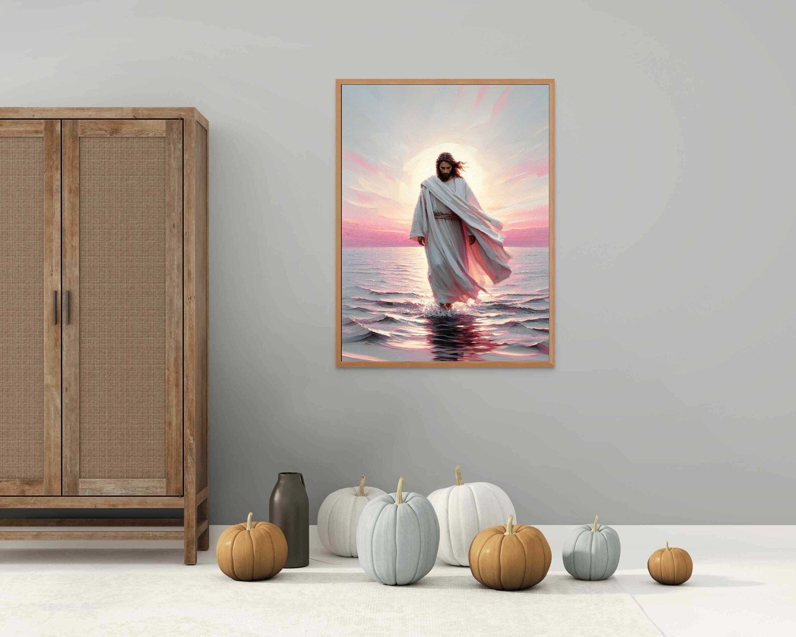 Christian Miracle Walk, Christian Art, Jesus Walking on Water Art ...