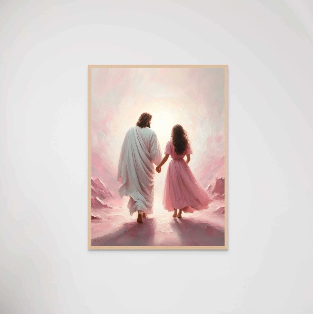 Path to Follow, Christian Art, Jesus Walking With Woman, Jesus Wall Art ...