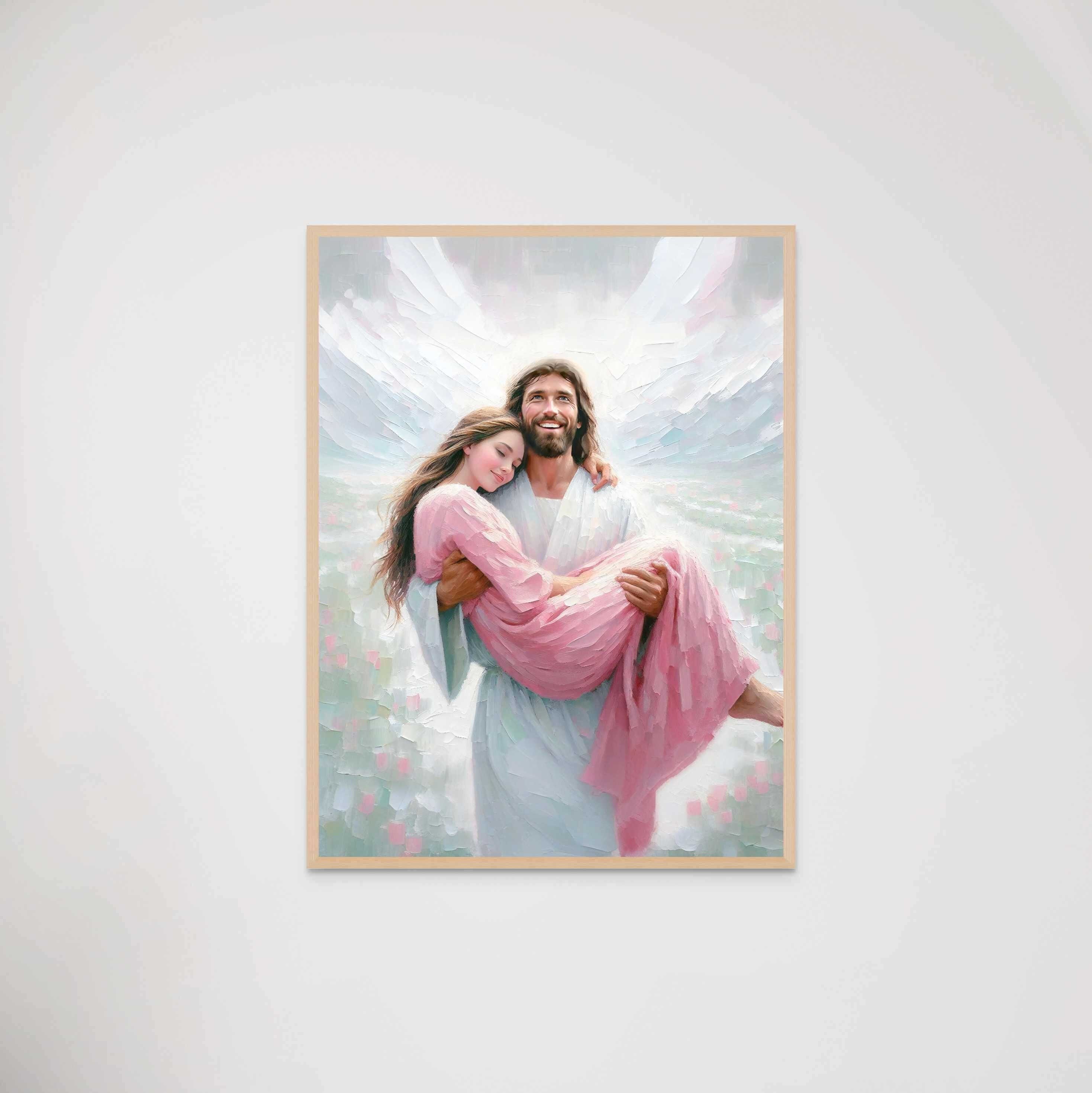 Loving Saviour, Christian Art, Jesus Hugging Girl, LDS Art, Bible ...