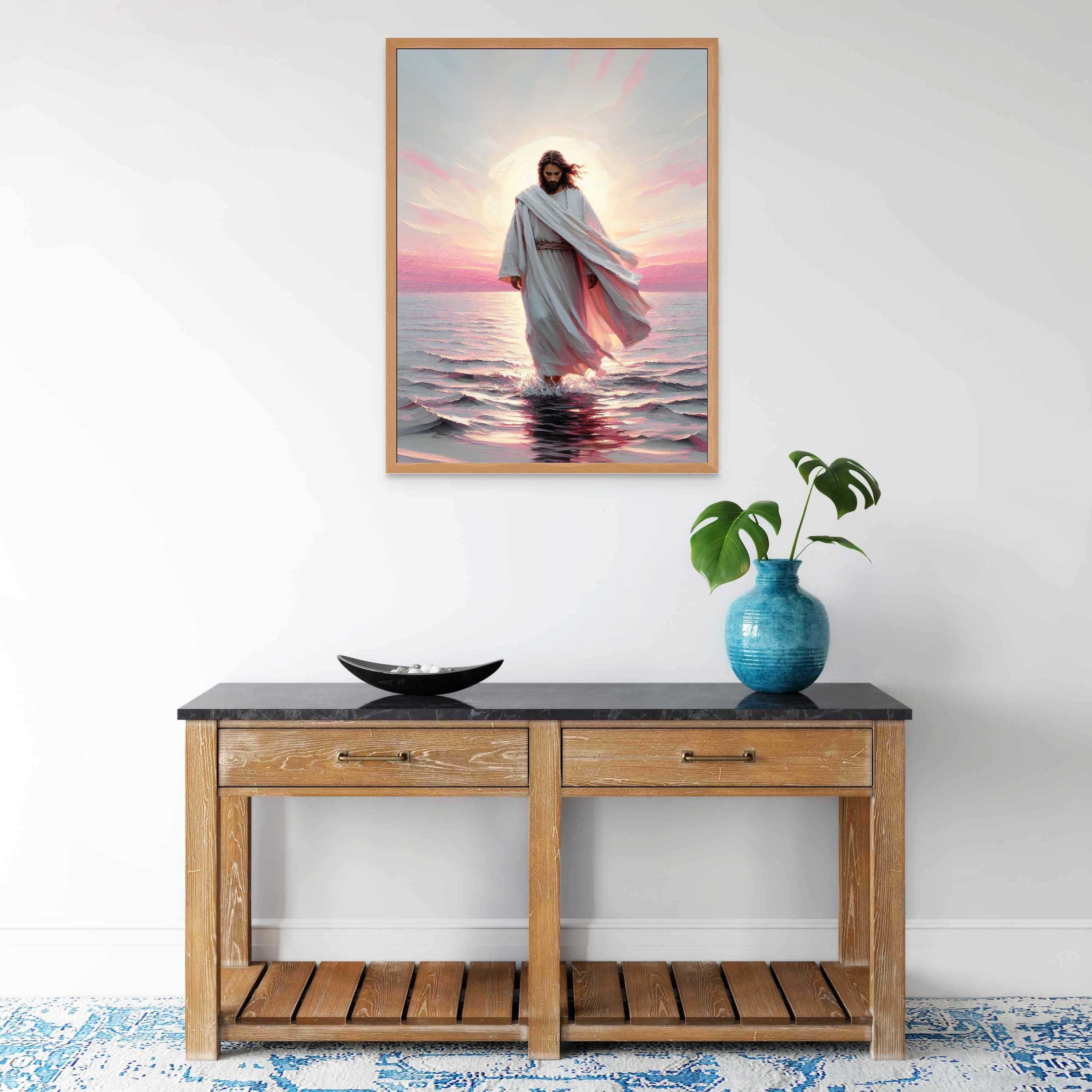 Christian Miracle Walk, Christian Art, Jesus Walking on Water Art ...