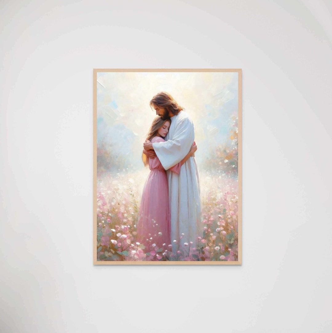 Loving Embrace, Christian Art, Jesus Hugging Woman, Picture of Jesus ...