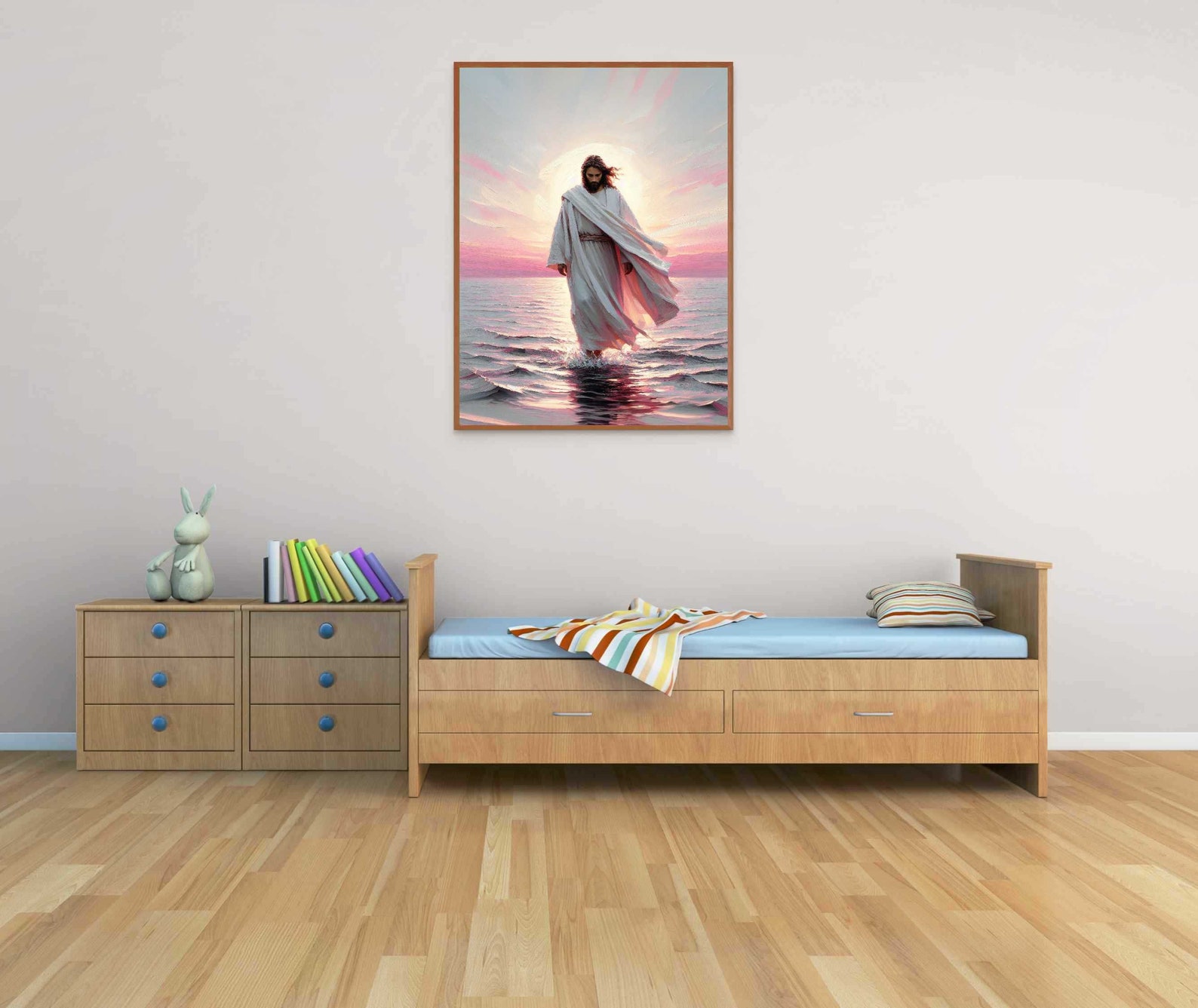 Christian Miracle Walk, Christian Art, Jesus Walking on Water Art ...