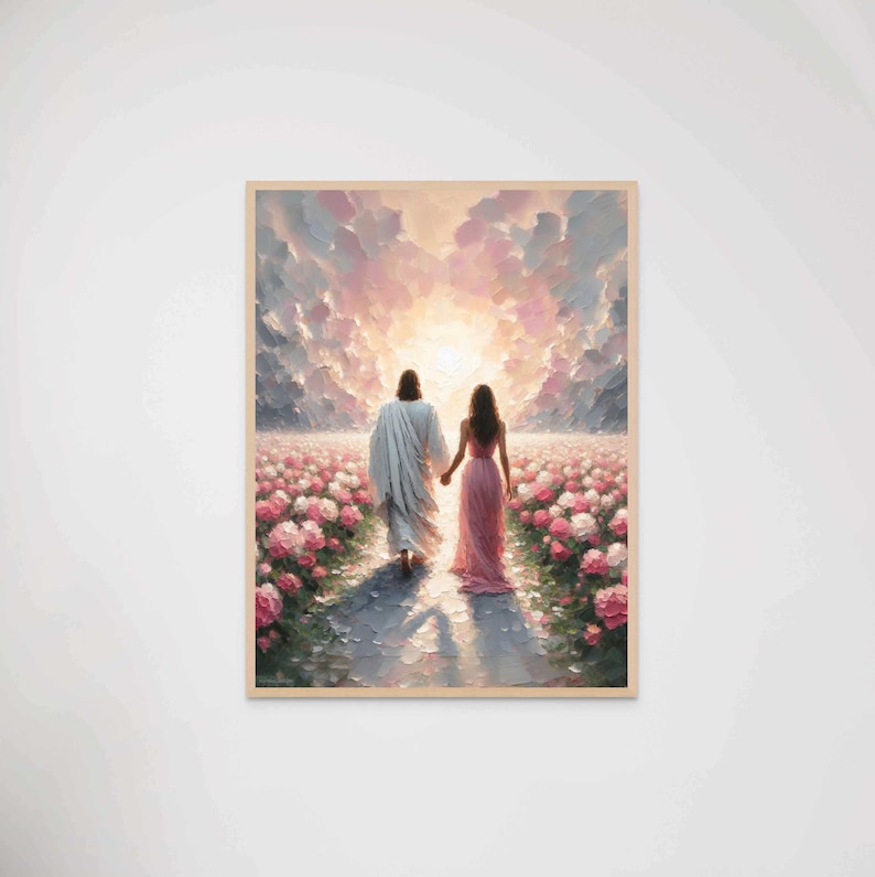 Walk Together, Christian Wall Art, Jesus and Woman Walk, Jesus Art, LDS Art, Bible Painting ...