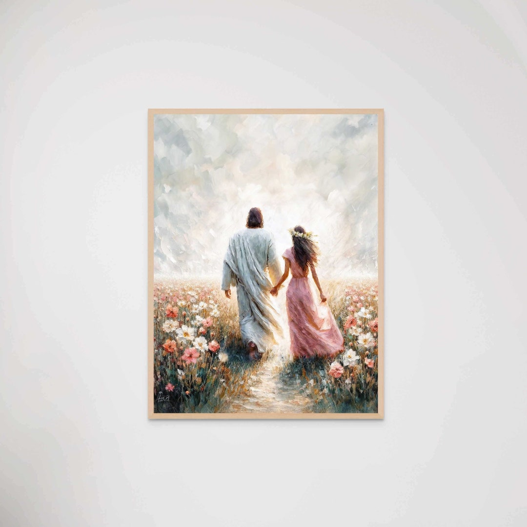 Walking With Christ, Modern Christian Art, Jesus Walking With Woman ...