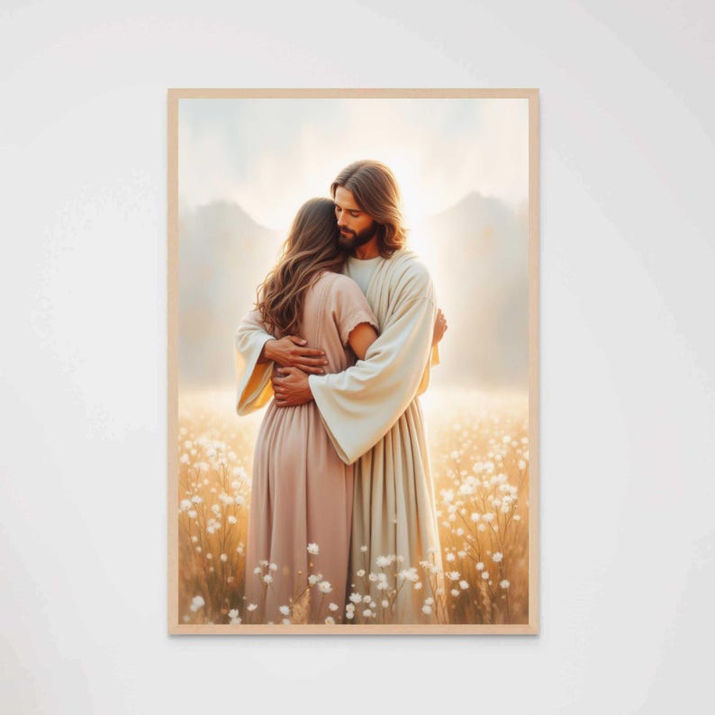 He Loves You, Christian Art, Jesus Hugging Girl, Jesus Art, LDS Wall ...