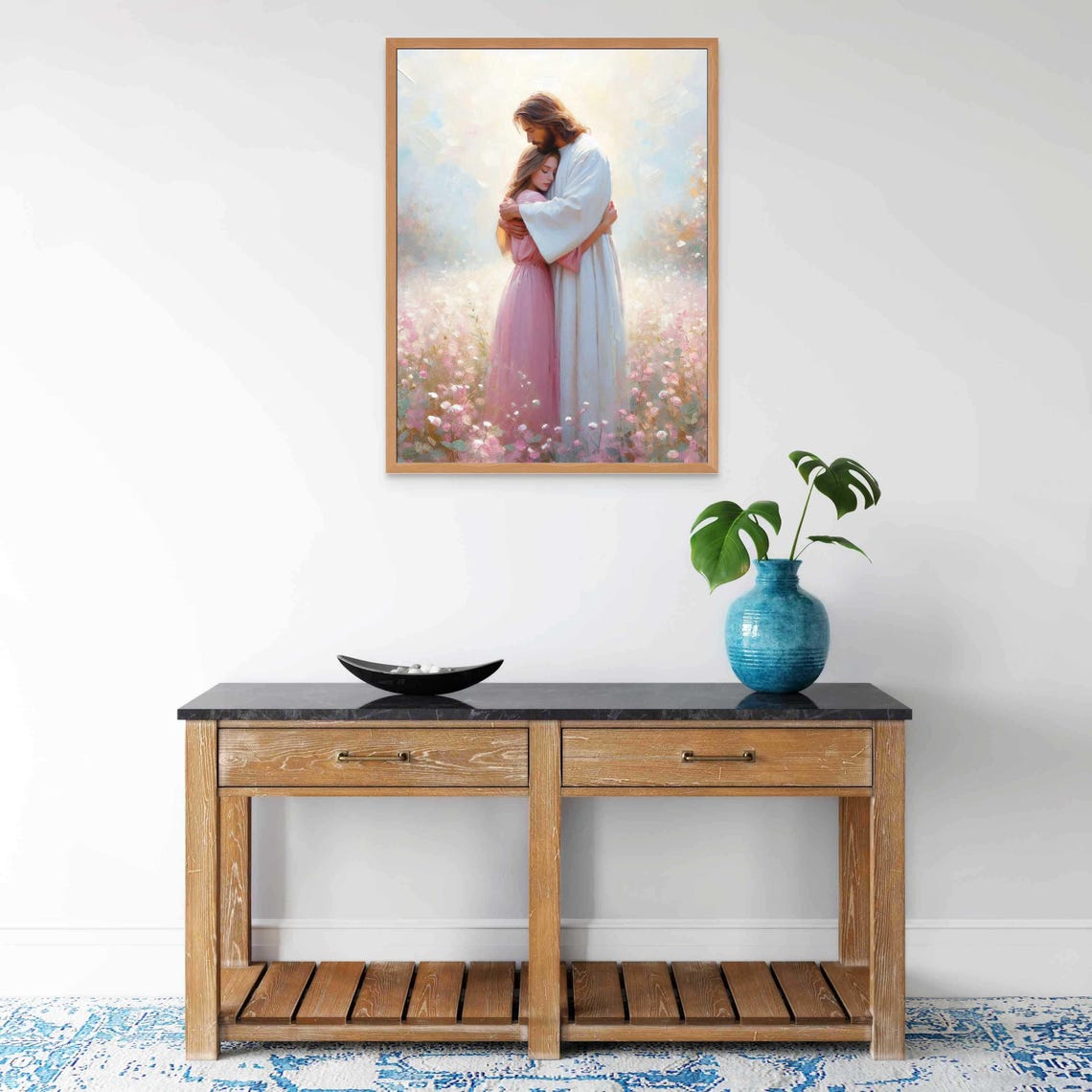 Loving Embrace, Christian Art, Jesus Hugging Woman, Picture of Jesus ...