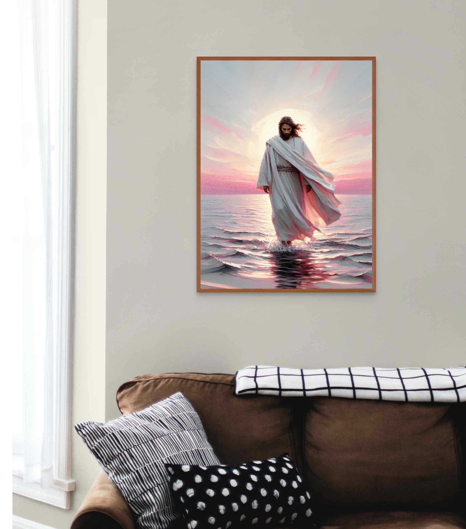 Christian Miracle Walk, Christian Art, Jesus Walking on Water Art ...