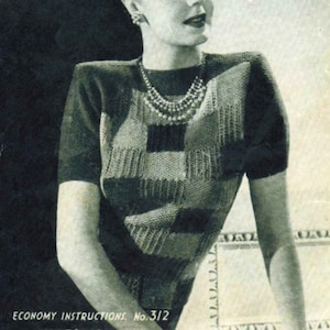 Vintage Ladies Jumper 34" Bust, 3 Ply, Economy Recycle Your Unpicked ...