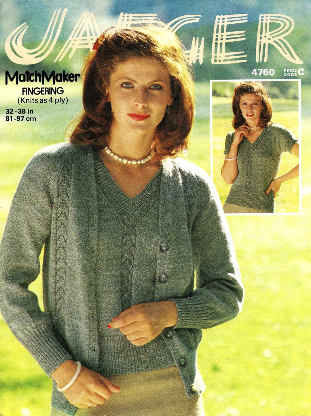 Vintage Ladies Twin Set, Cardigan and Jumper, 32"-38" Bust, 4ply ...