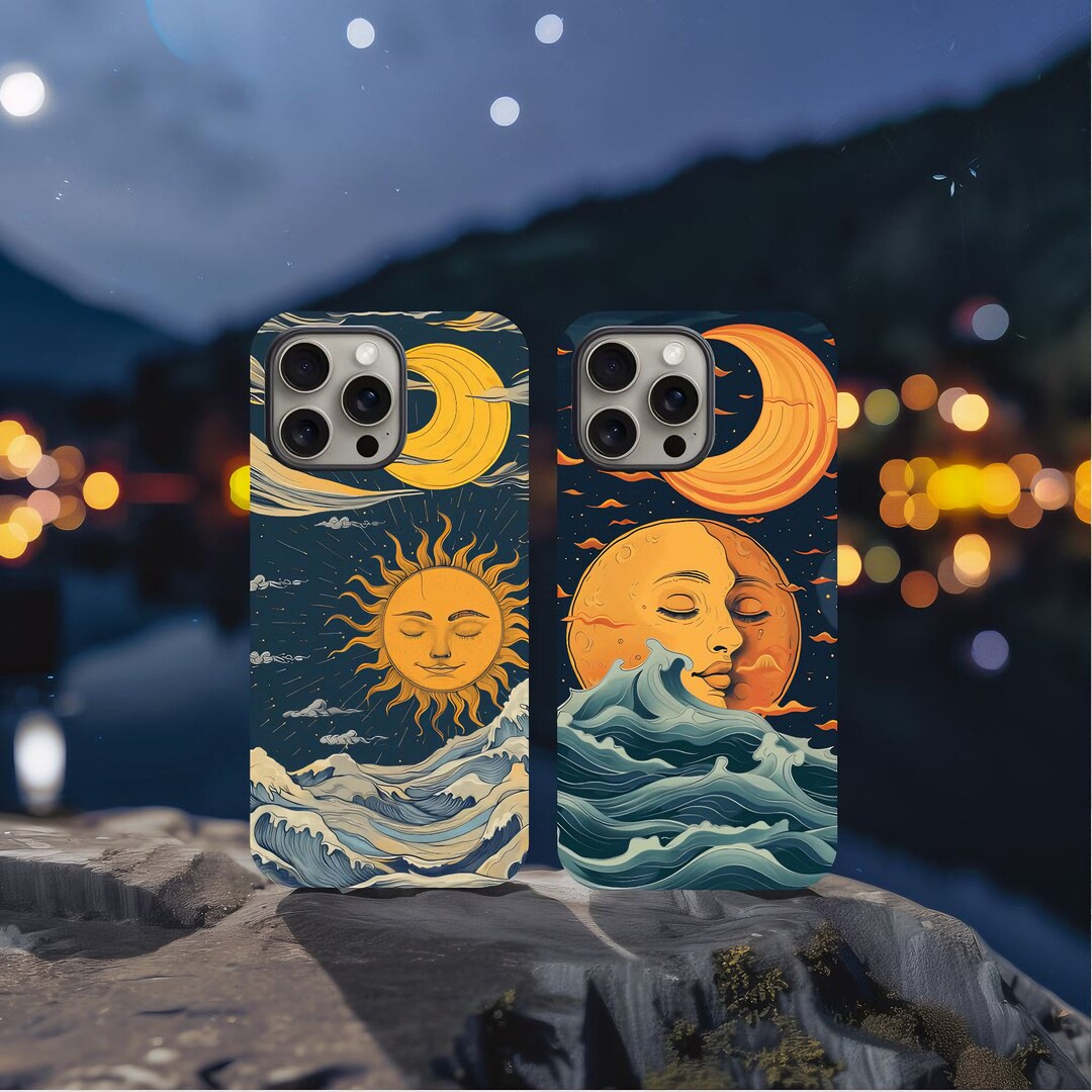 Phone Case Sun and Moon Art for iPhone Case Samsung Galaxy Case Moon ...