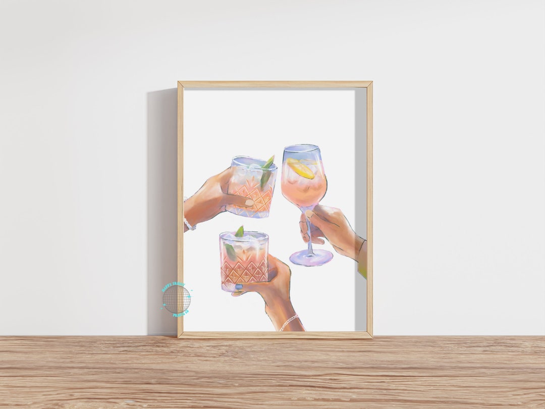 Cocktail Cheers | Digital Print | Drinks | Friends | Wall Art | Art ...